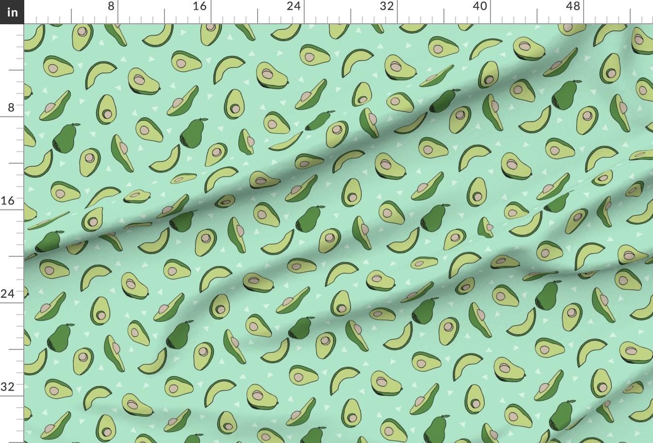 Avocado Fabric - Avocados Fabric // Avocado Fruit and Veggies - Mint by ...