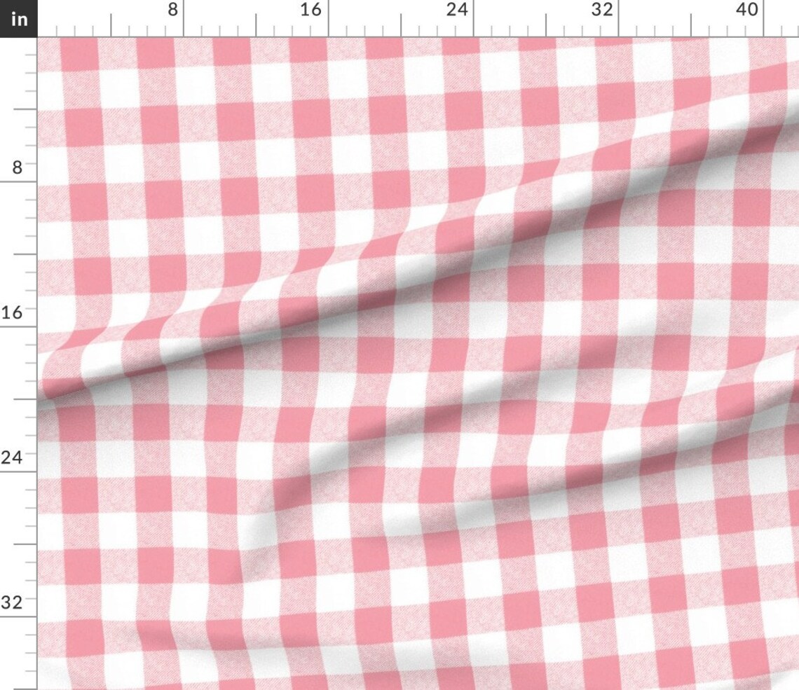 Pink Checker Fabric Buffalo Check // Pink by - Etsy