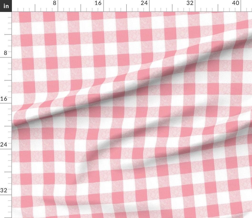 Pink Checker Fabric Buffalo Check // Pink by | Etsy