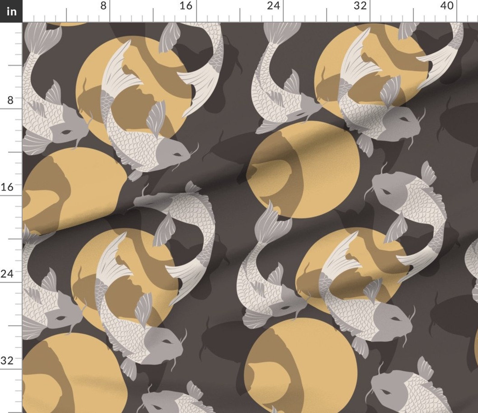 Carp Koi Fish Fabric Koi Fish Pattern 003 by Bluelela Carp - Etsy