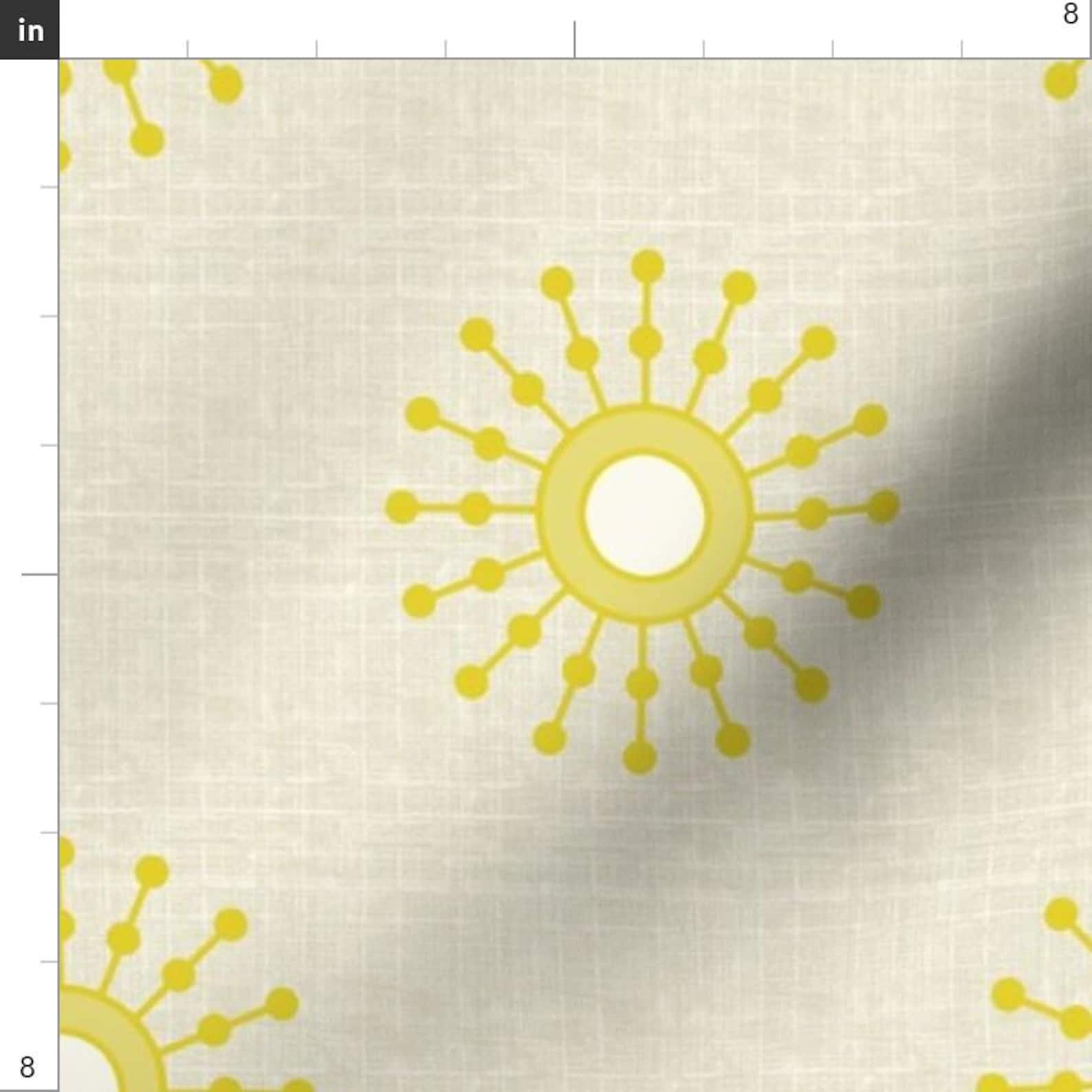 Yellow Star Bursts Fabric - Star Burst Sunshine by Littlerhodydesign ...