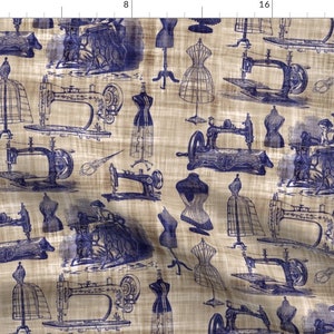 Victorian Sewing Toile Fabric Vintage Sewing Toile By Bonnie | Etsy