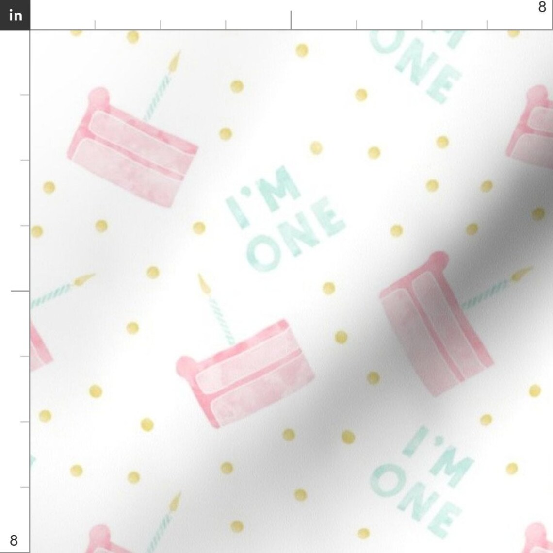 Pink 1st Birthday Fabric Birthday Cake I'm One Pink by | Etsy