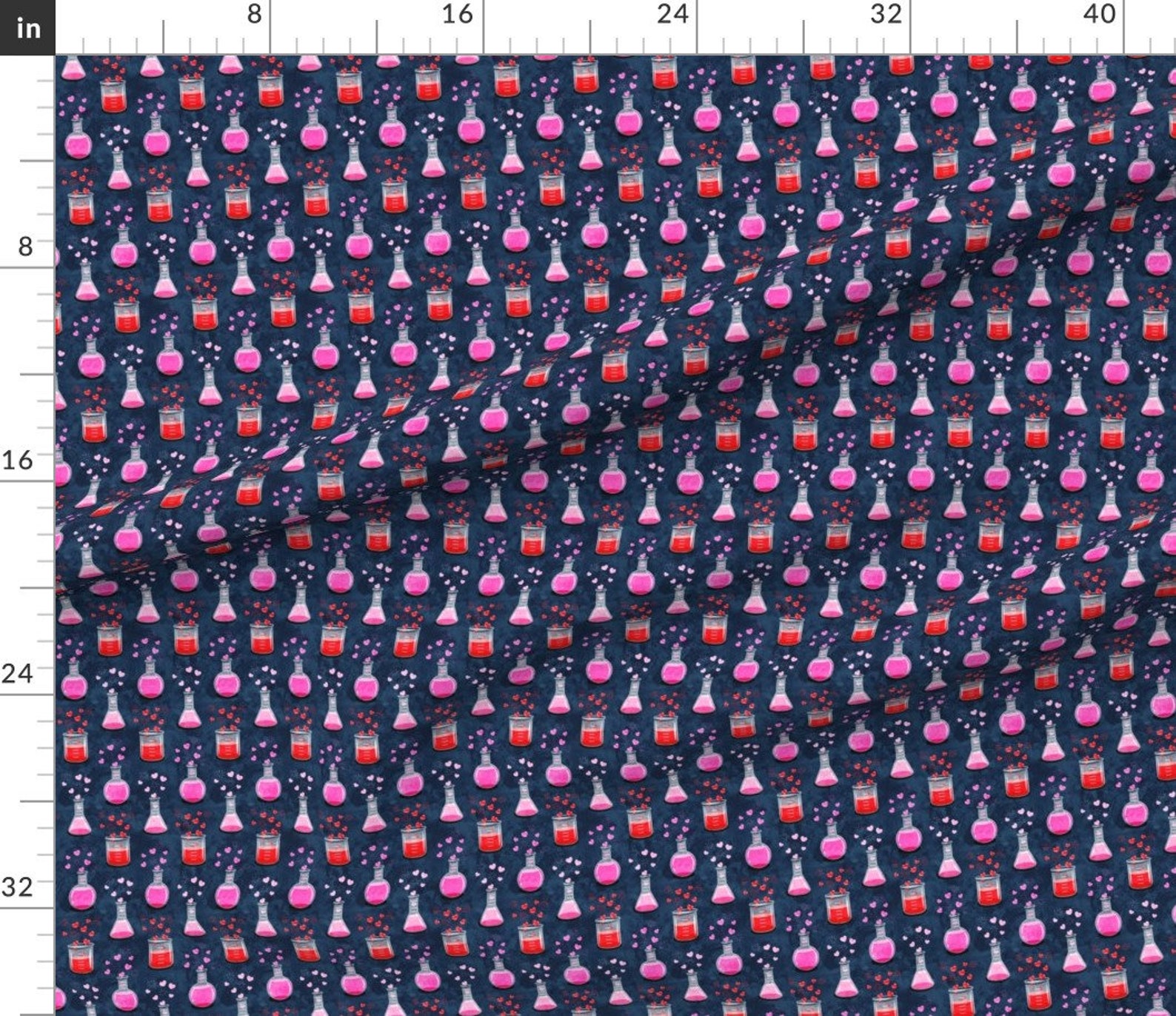 Beaker Fabric Love Potion Valentines on Blue by - Etsy