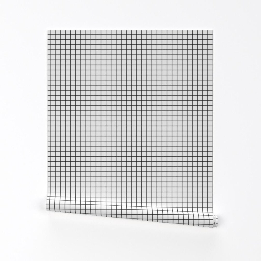 Grid Wallpaper - Square Grid by Kimsa - Black and White Minimalist ...