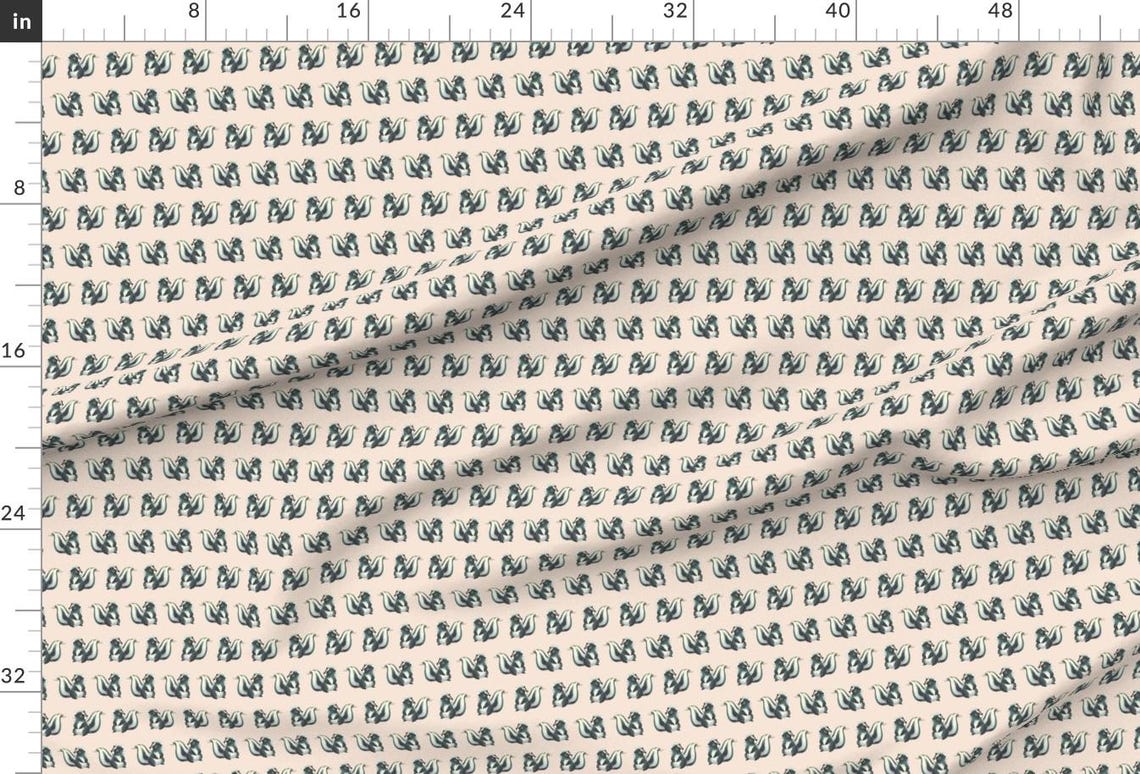 Woodland Skunk Fabric - Woodland Skunk on Beige by Silveroakdesign ...