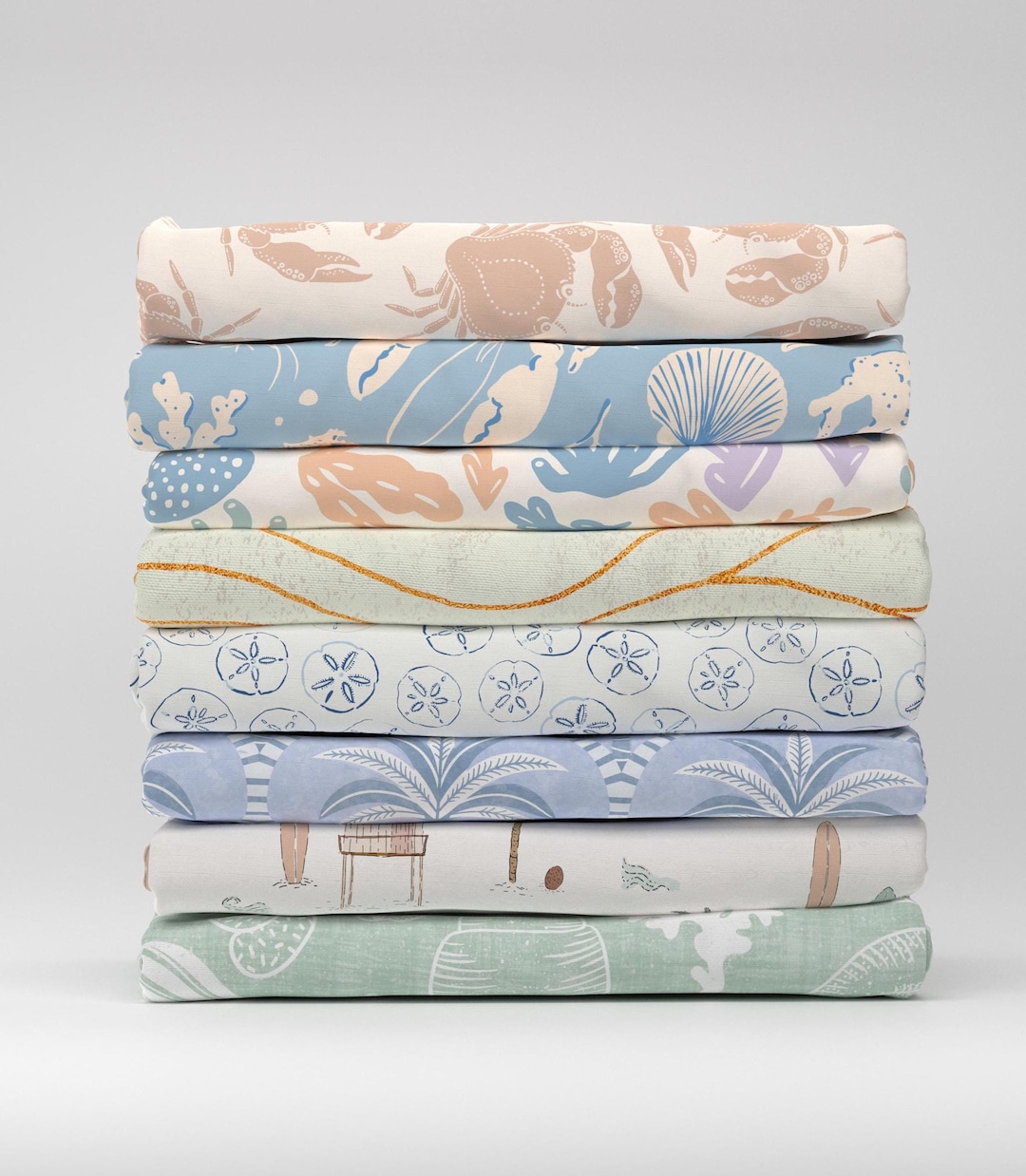Boho Coastal Cotton Fat Quarters - Pastel Beach Modern Neutral Island ...
