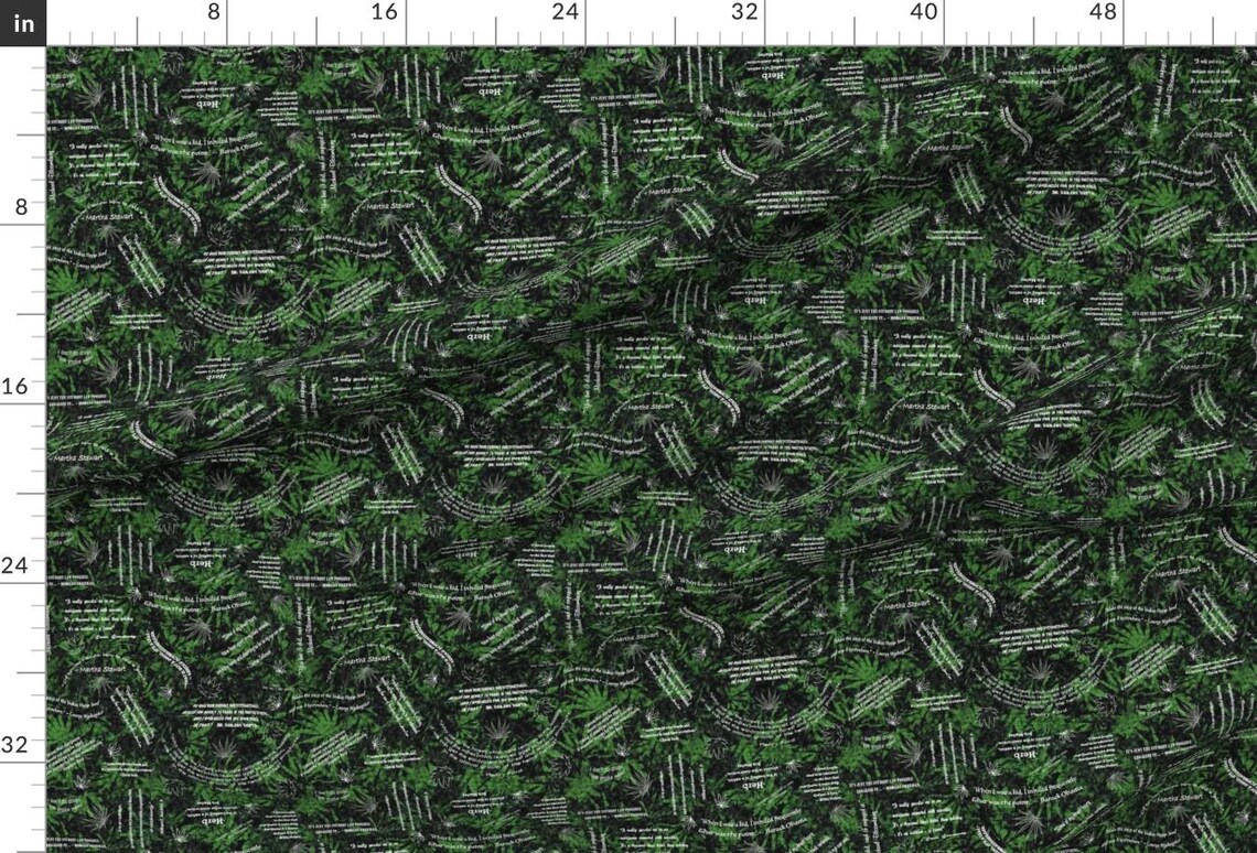 Marijuana Fabric - Weed Pot Leaf Herb Ganga Black Green 420 Cannabis ...