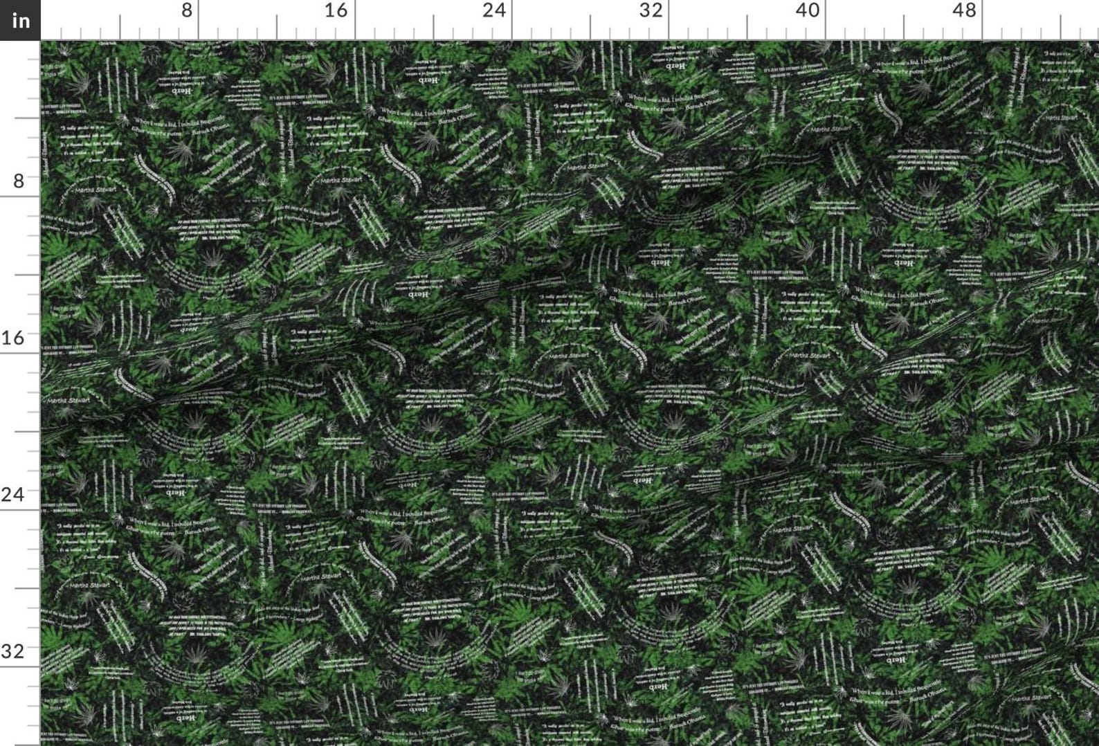 Marijuana Fabric - Weed Pot Leaf Herb Ganga Black Green 420 Cannabis ...