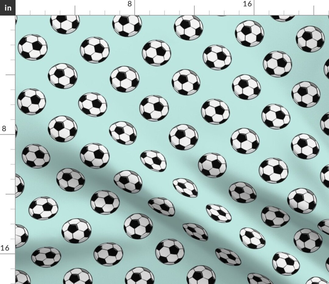 Soccer Fabric Soccer Balls by Littlearrowdesign Blue - Etsy