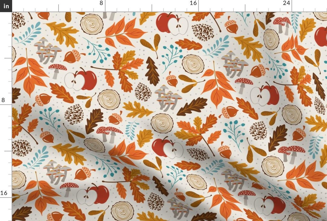 Rustic Fall Fabric - Autumn Woods by Heatherdutton - Fall Woodland ...