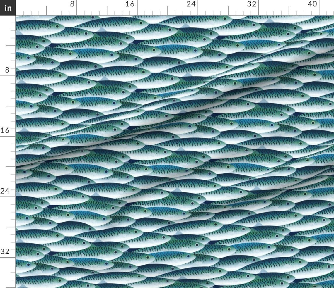 Fish Fabric Sea by Spellstone Ocean Sea Marine Life Fish - Etsy