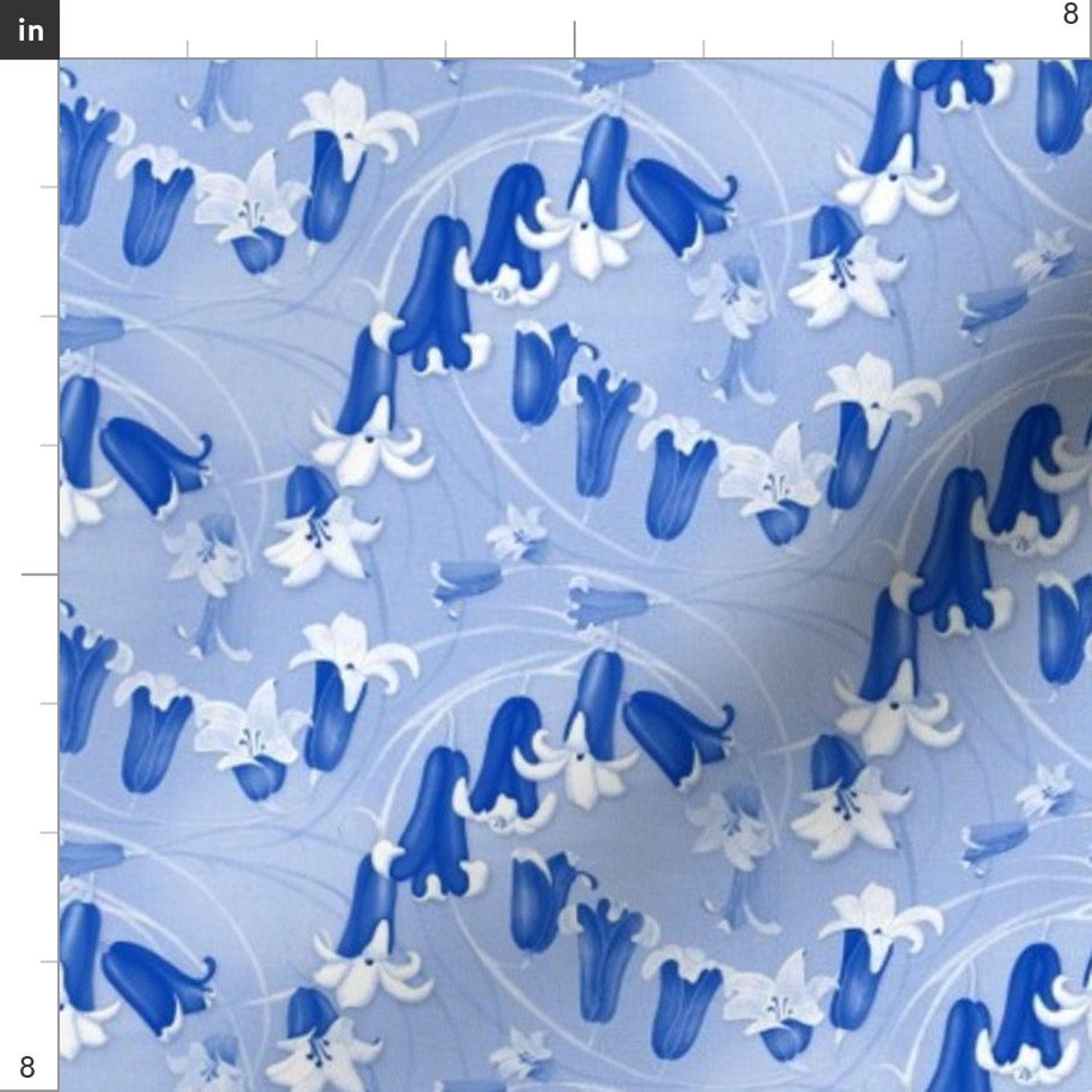 Bluebells Fabric little Bluebells by J9design Floral Flowers - Etsy