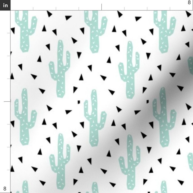 Cactus Fabric Cactus Mint Tri Triangle Trendy Design for - Etsy