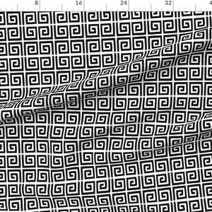 Greek Key Fabric Black Key on White by Cest_la_viv - Etsy