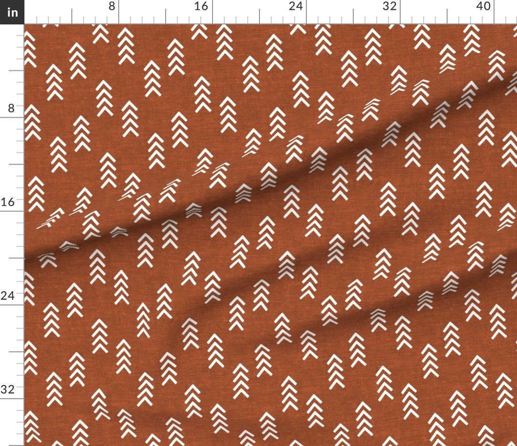 Rust Orange Arrow Fabric Arrow Stripes Orange by | Etsy