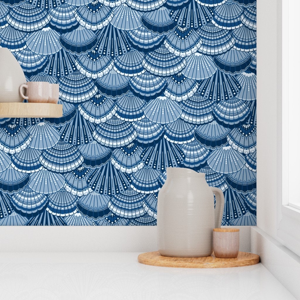 Seashell Wallpaper She Sells Seashells by Figandfossil - Etsy