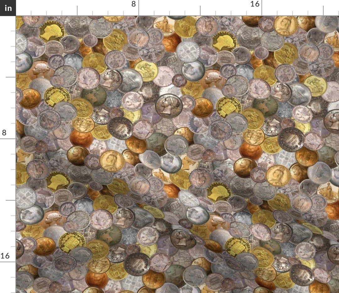 Steampunk Fabric Victorian Era Coins by Joyfulrose Steampunk Vintage ...