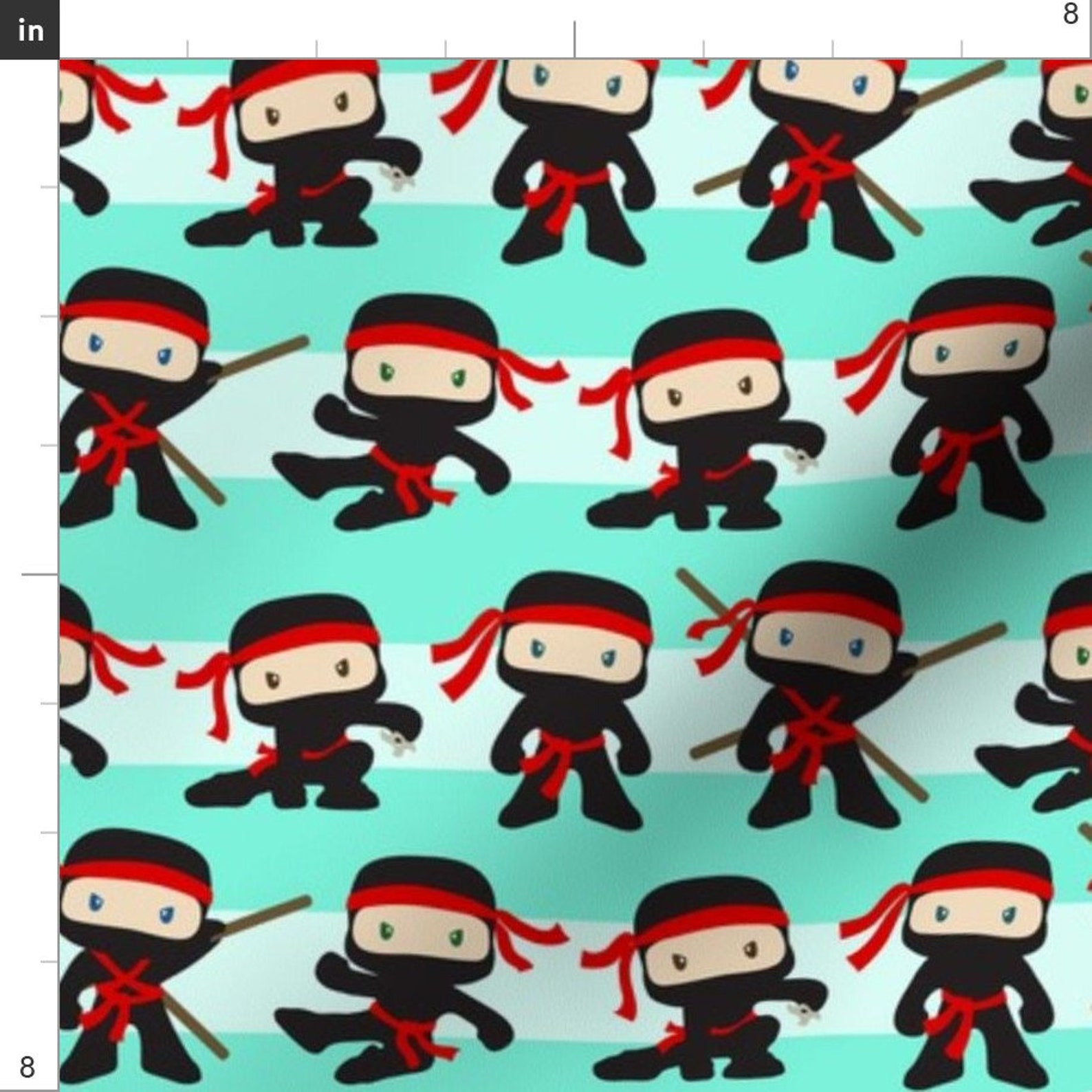 Ninja Fabric Ninjas by Dorkydoodles Ninja Stripes | Etsy