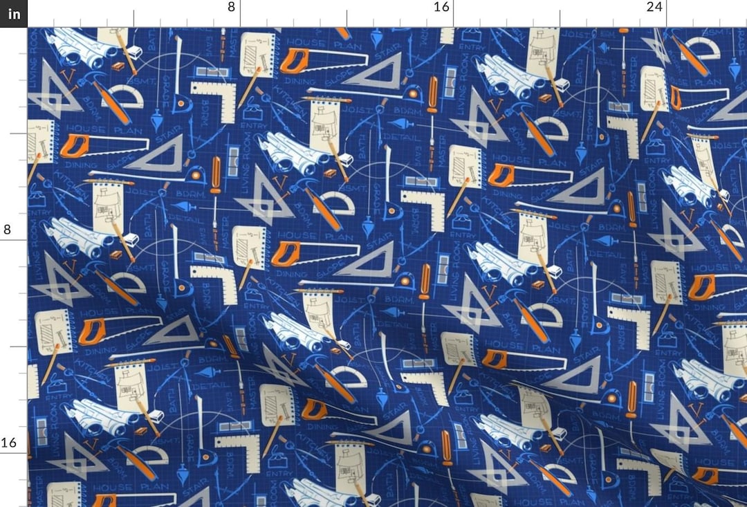 Architect Blue Fabric - Design + Build = Architects + Builders | Small ...