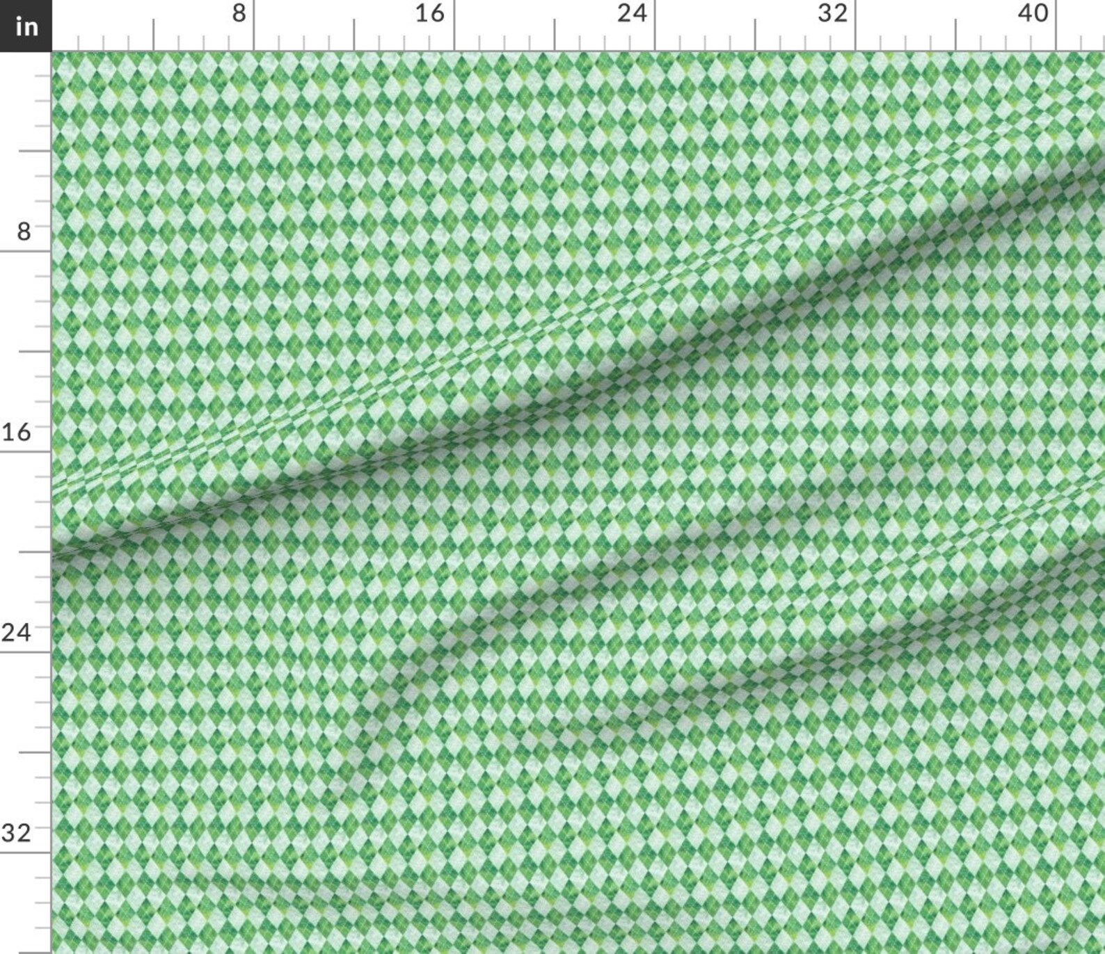 Arglye Fabric 1/2 Scale Argyle Watercolor Green Diamonds - Etsy