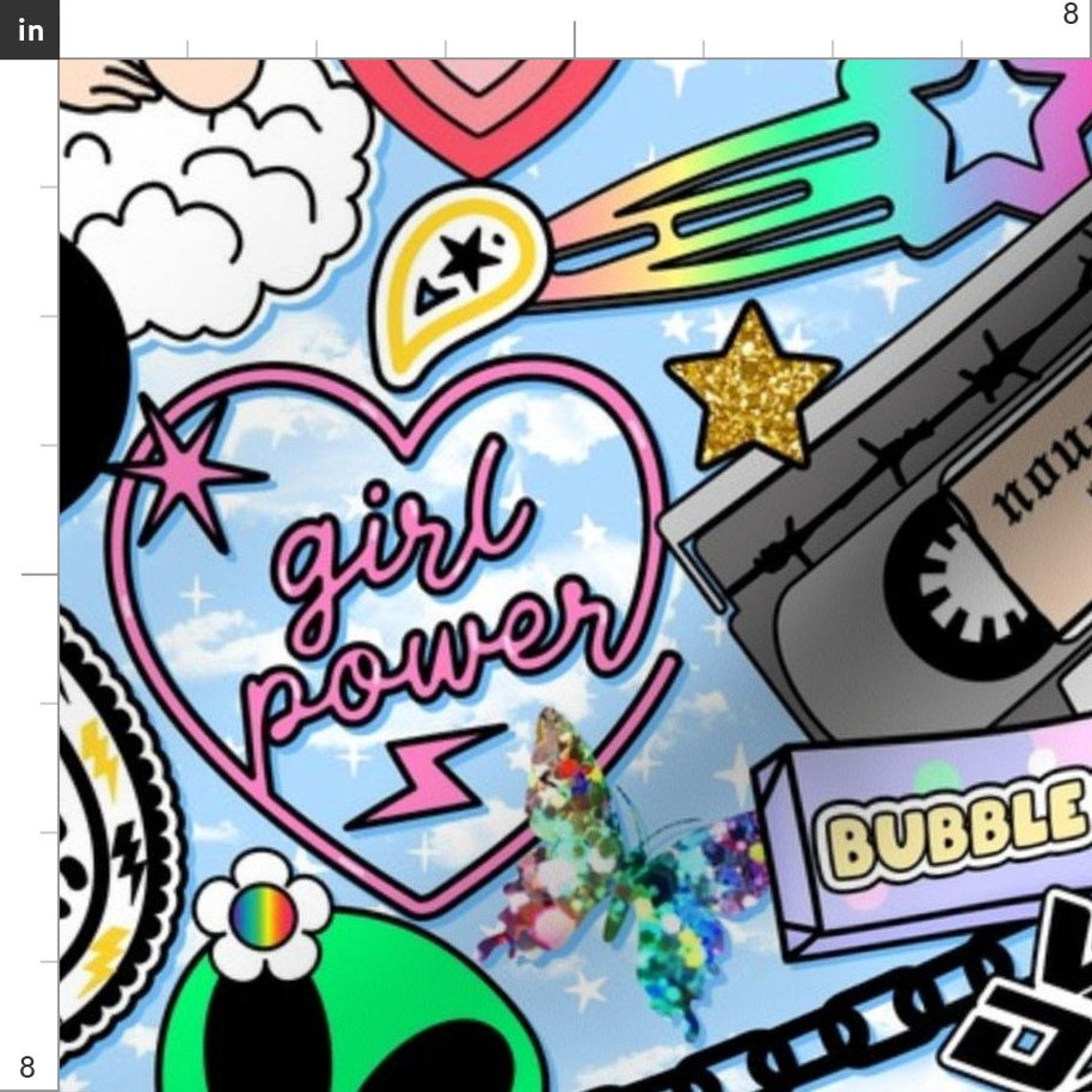 Y2k Fabric Y2k-icons by Trendywoos Throwback Vibes Retro - Etsy