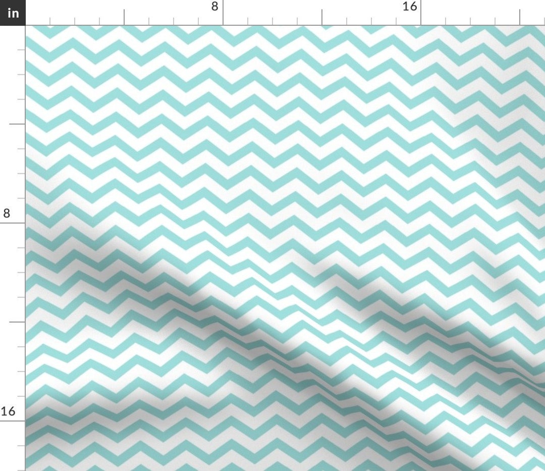 Chevron Fabric Chevron Light Teal by Misstiina Chevron - Etsy