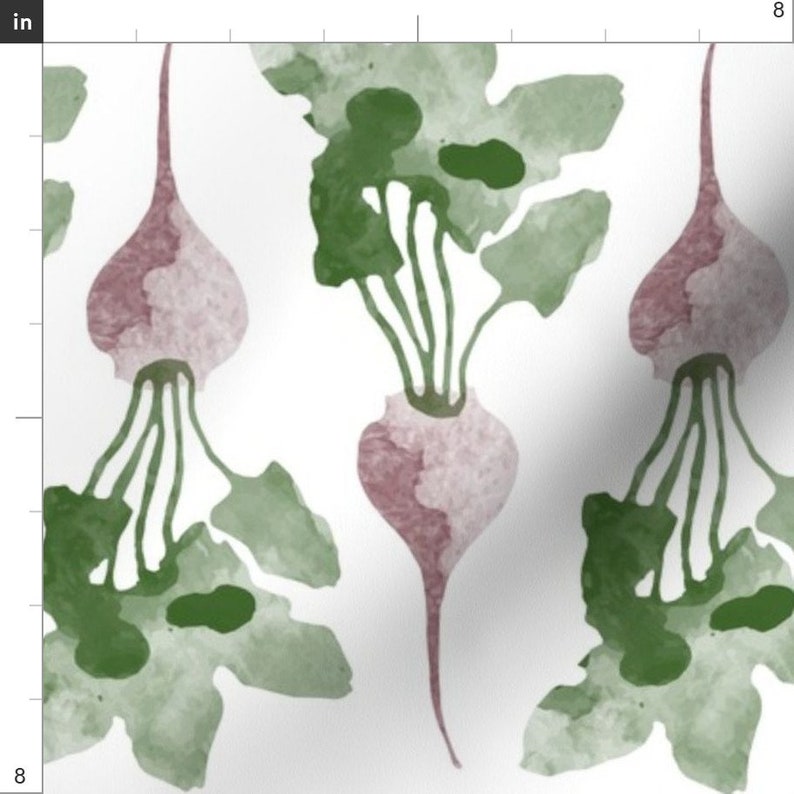 Watercolor Beets Fabric Garden Root Vegetables Salad Red - Etsy
