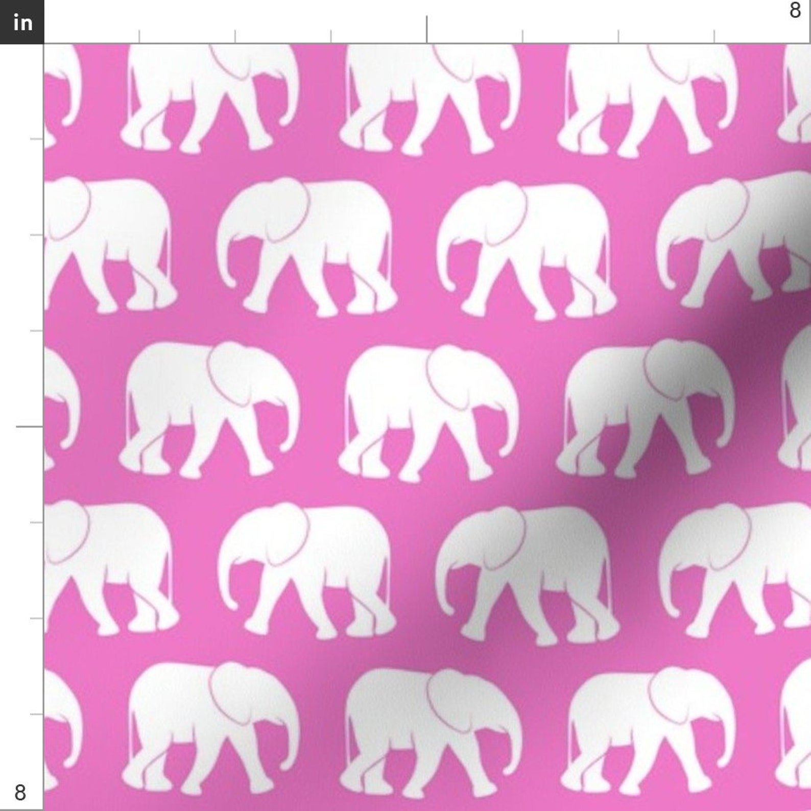 Pink Elephants Walking Preppy Fabric Baby Elephants Pink - Etsy