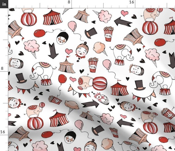 Childrens Vintage Circus Print Fabric Circus Theme Nursery Print Sewing ...