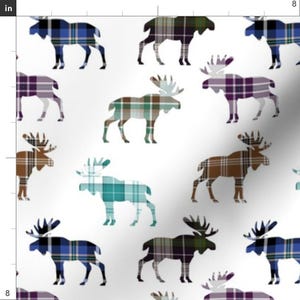 Plaid Moose Fabric - Plaid Moose Iii // Sylvan Shoppe by Thin Line ...