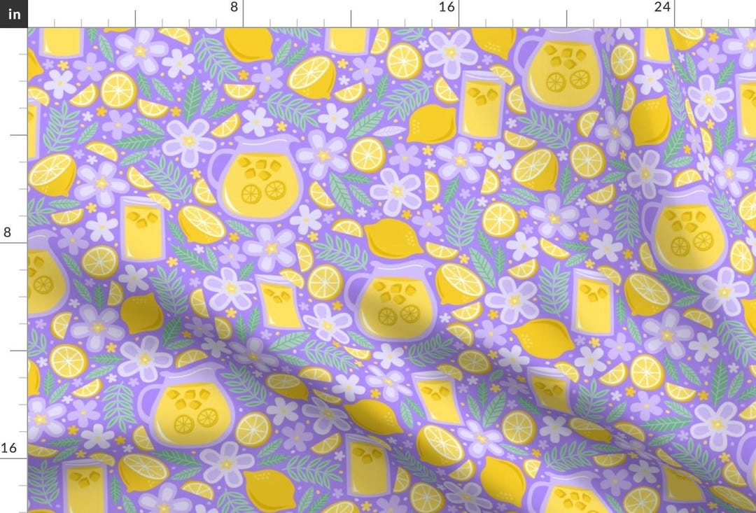 Lemon Fabric - Afternoon Lavender Yellow Lemonade by Robyriker Summer ...