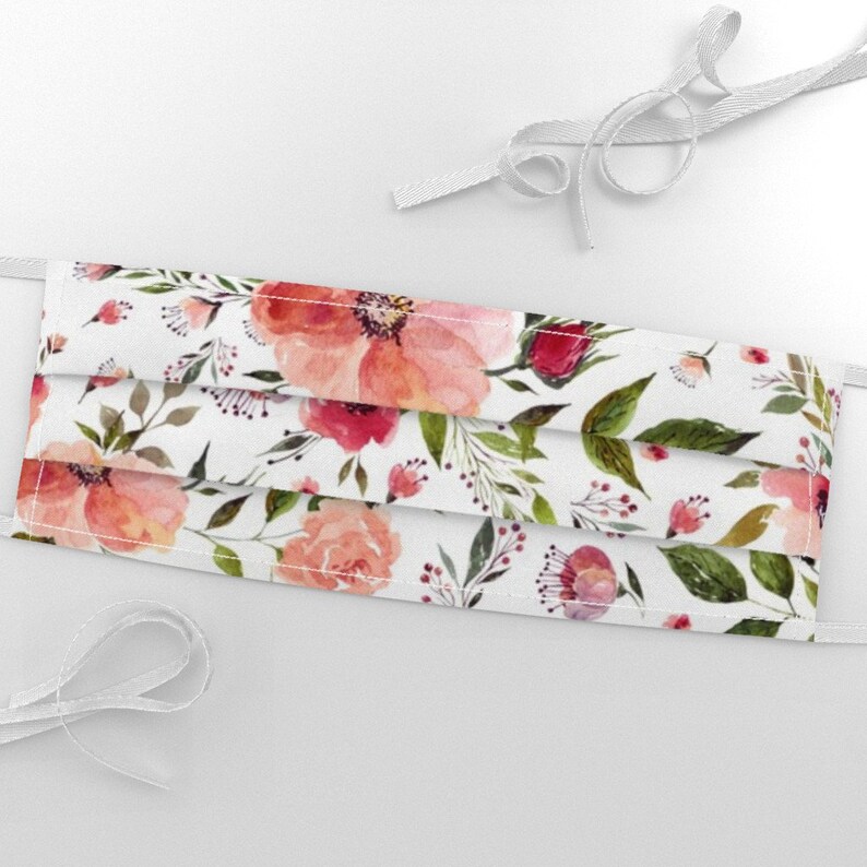 Peach Fabric 10.5 Floral Rhapsody White By Shopcabin | Etsy