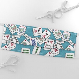 Mahj Game Blue Fabric Mahjong Tiles for Mahj Game on Aqua | Etsy