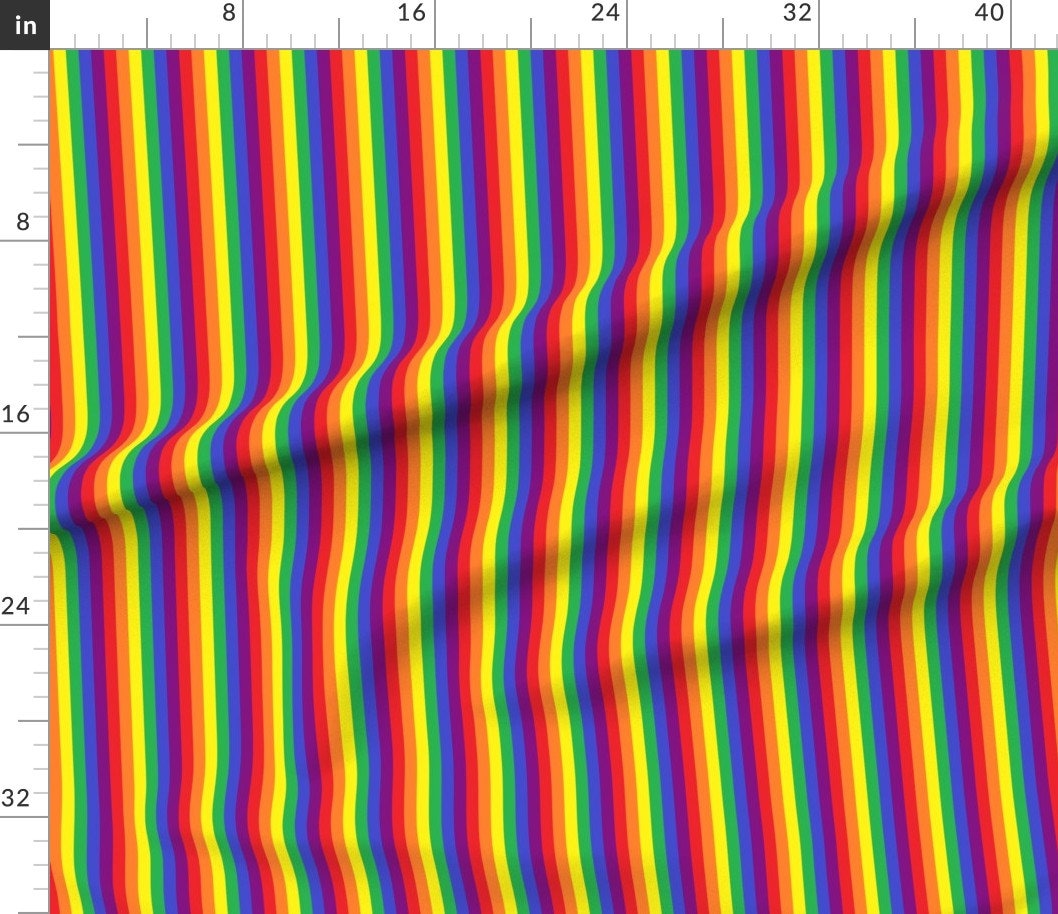 Rainbow Stripe Fabric Rainbow Pride Stripe vertical by | Etsy