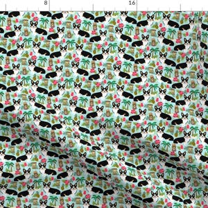 Corgis & Tiki Fabric - Corgi Tricolored Fabric by Petfriendly ...