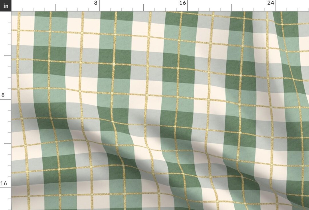 Sage Green Check Fabric - Check Pattern by Meohmy_graphics - Tartan ...