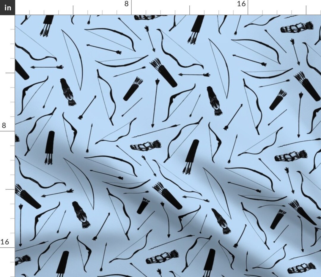 Bow and Arrow Fabric Archery Light Blue by Thin Line Textiles Boys Room ...