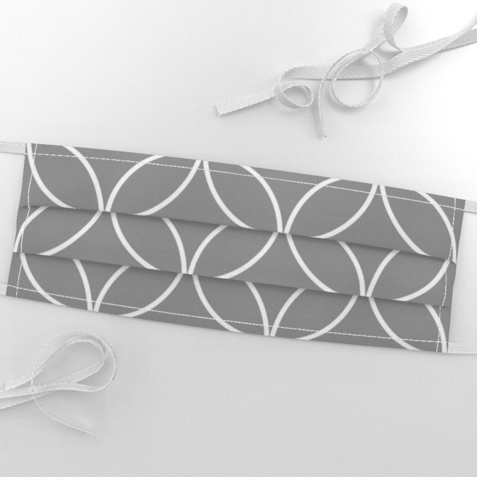 Circle Lock Fabric Modern Cottage Circle Lock White Grey by | Etsy