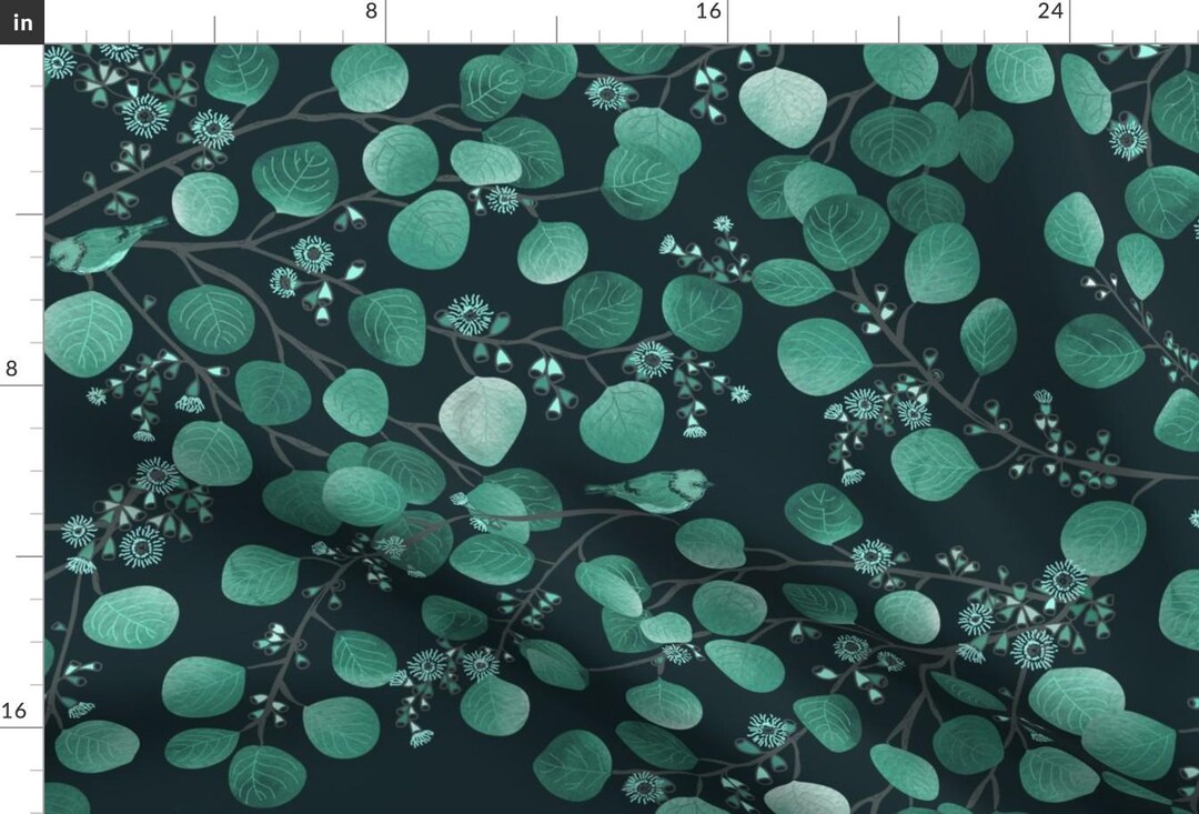 Eucalyptus Fabric - Eucalyptus Monochrome by Honoluludesign ...