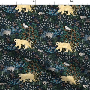Woodland Fabric Snowday by Susan Polston Woodland Winter Snow Forest ...