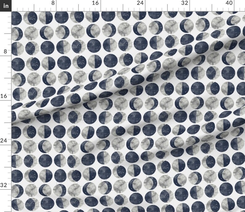 Solar Eclipse Moons Astronomy Fabric Moon Phase Spot by - Etsy