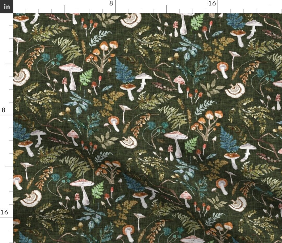 Moody Fabric Mushroom Grove by Nouveau_bohemian Woodland Mushroom ...