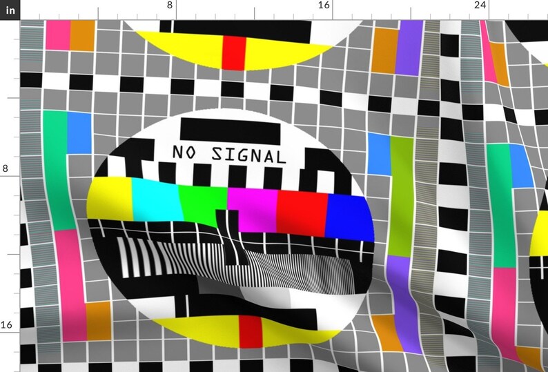 Tv Test Cards Fabric Television Test Cards Rainbow Signals | Etsy
