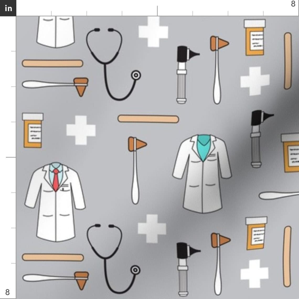 Doctor Fabric Doctor/medical Fabric by Littlearrowdesign - Etsy