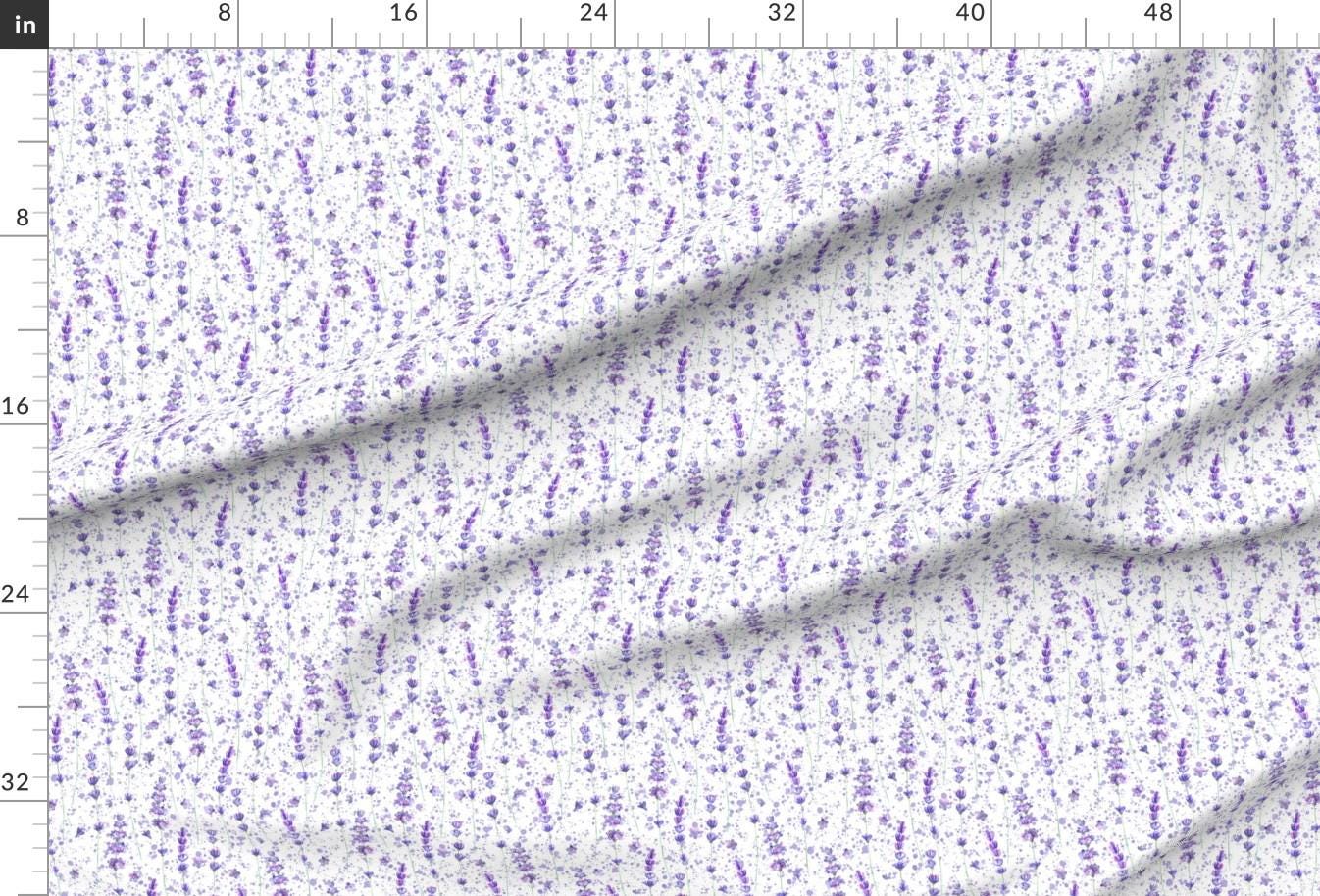 Lavender Fabric - Lavender Pattern by Olgersart - White Purple Lilac ...