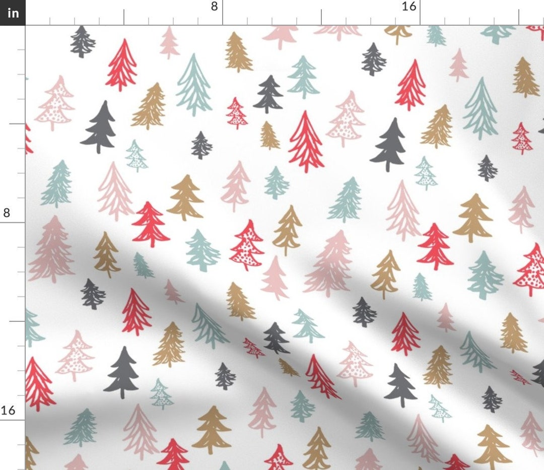 Forest Trees Woodland Fabric Forest Sketch medium by - Etsy