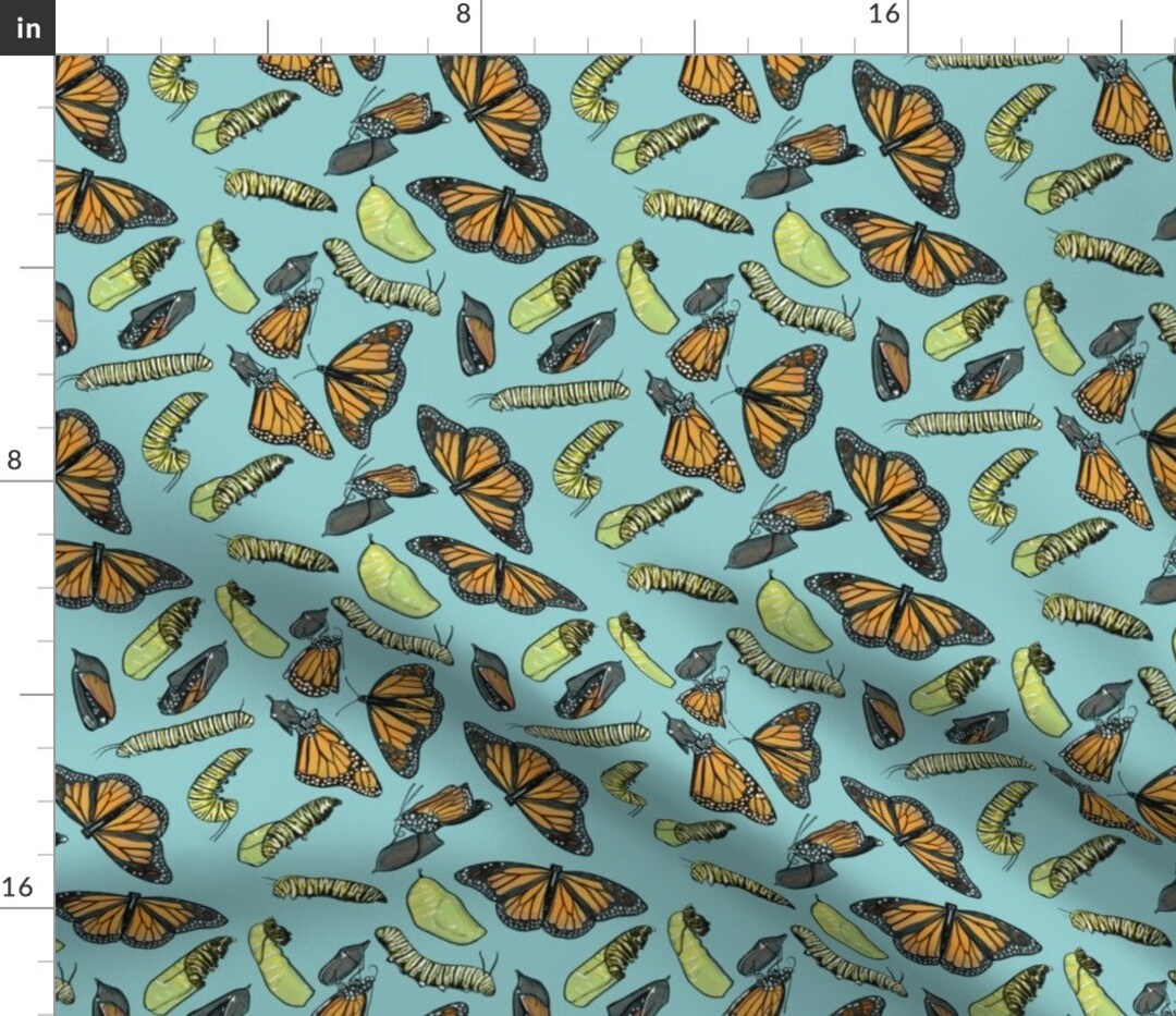 Monarch Butterflies Fabric Monarch Butterflies and - Etsy