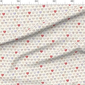 Reading Fabric Library Love by Lellobird Reading Love Hearts Library ...