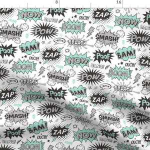 Comic Book Fabric Pow Superhero Comic Pop Art Speech Bubbles | Etsy